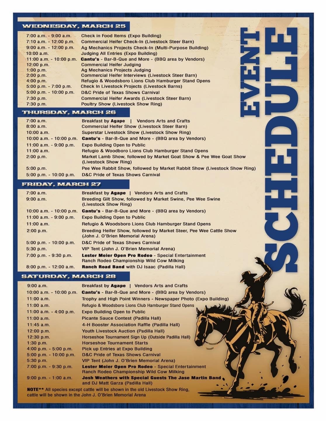 2026 Fair Schedule of Events | Refugio County Fair