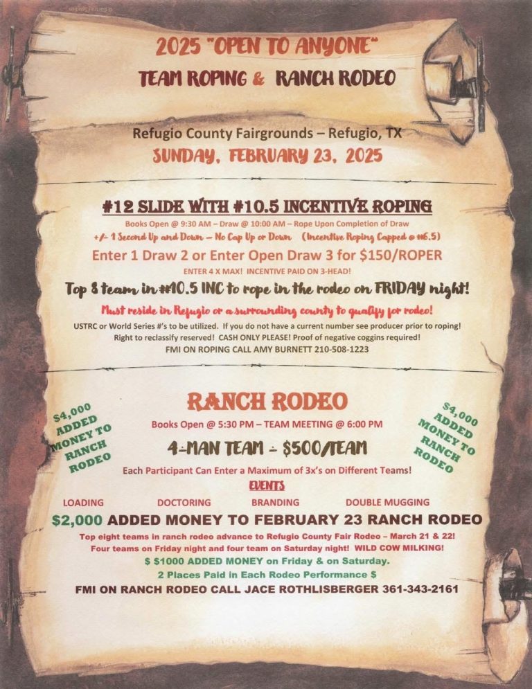 RCFA Team Roping & Ranch Rodeo | Refugio County Fair
